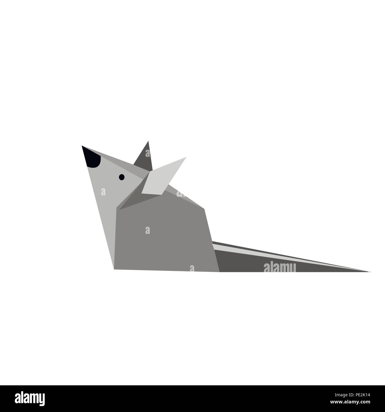 Origami paper gray mouse Stock Vector Image & Art - Alamy