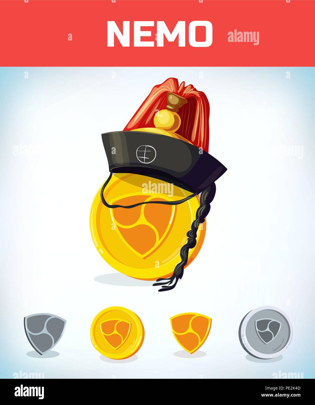 nemo in orean hat. nemo. Digital currency. Crypto currency. Money and ...