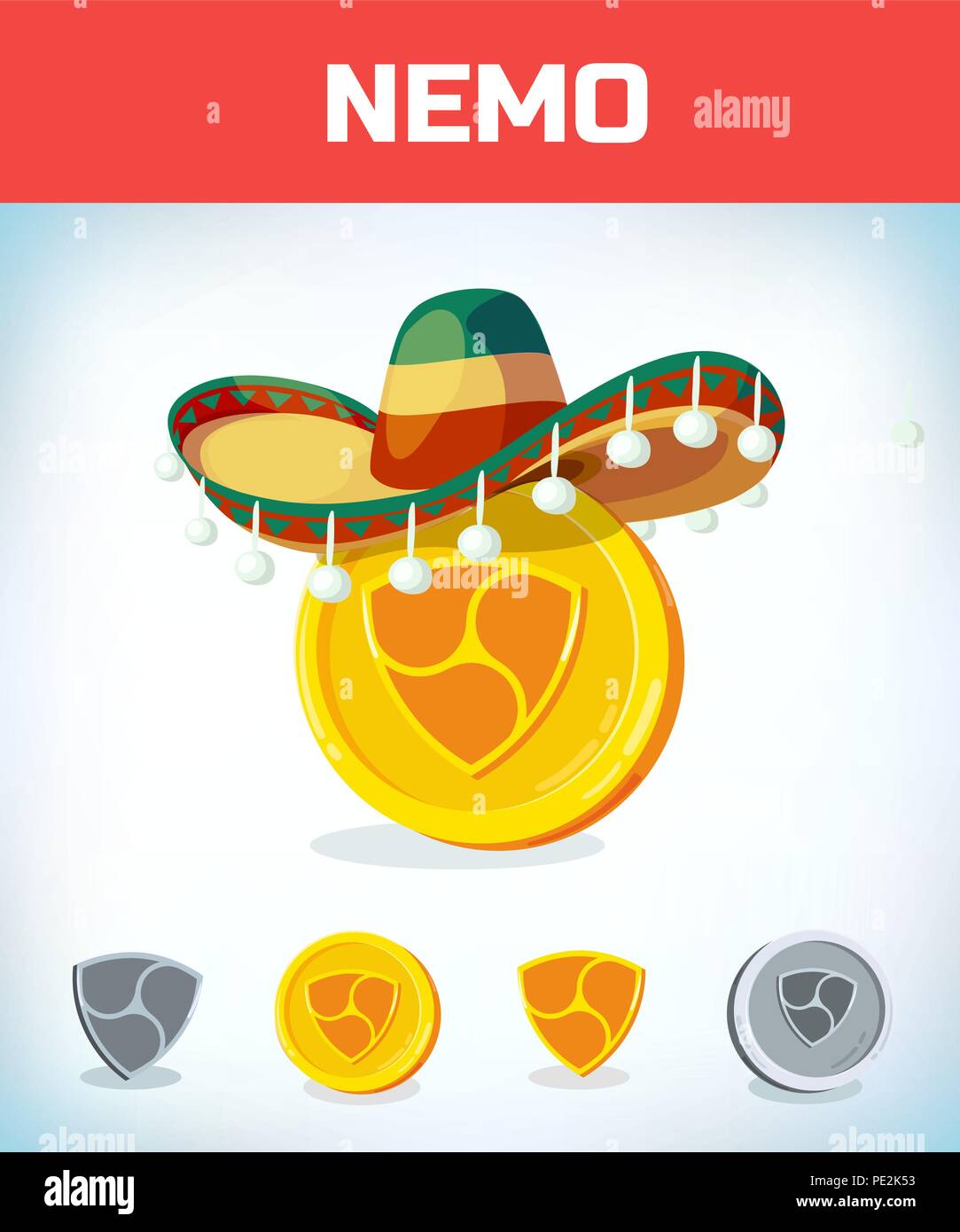 nemo in mexican hat. nemo. Digital currency. Crypto currency. Money and ...