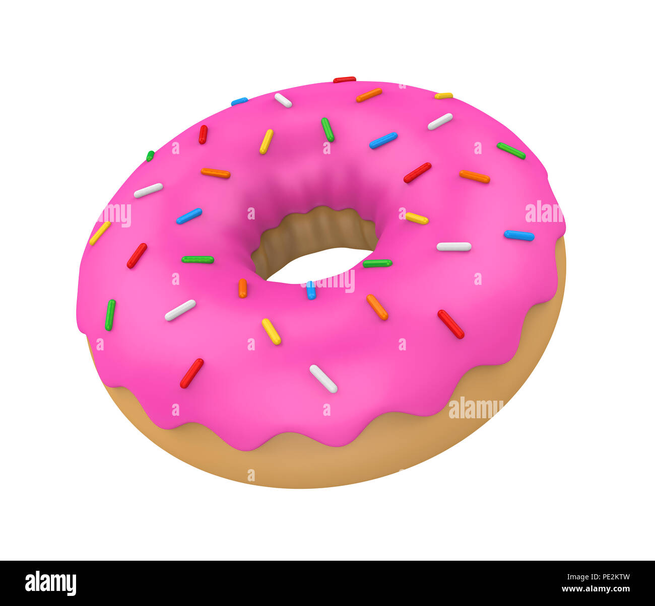 Pink Glazed Donut Isolated Stock Photo - Alamy