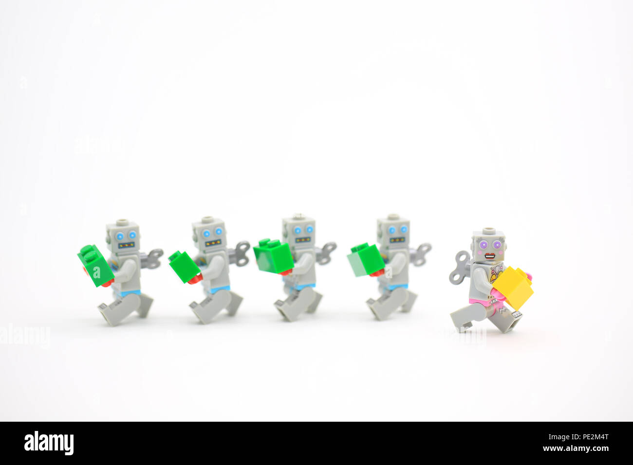 Hong Kong/China, July 5 2018: Studio shot of Lego people, combine from ...