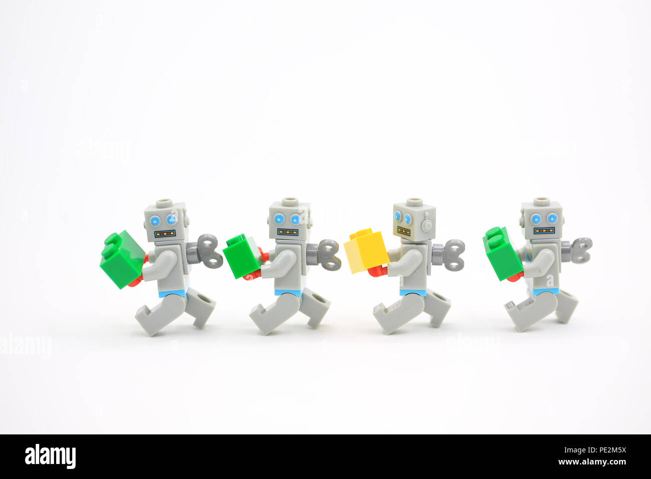 Hong Kong/China, July 5 2018: Studio shot of Lego people, combine from ...