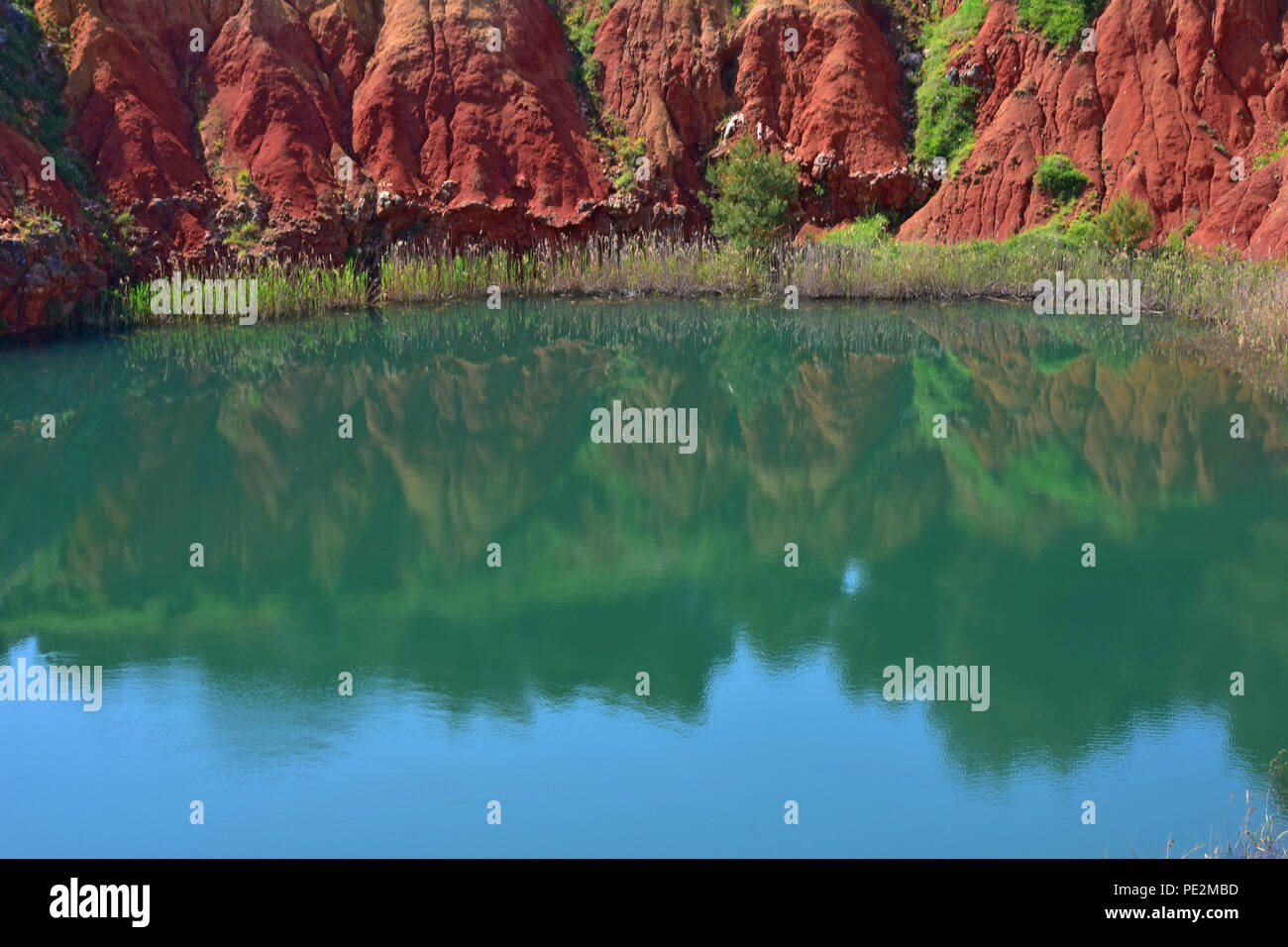 Italy, Otranto, pond of the ancient bauxite quarry. View and details ...