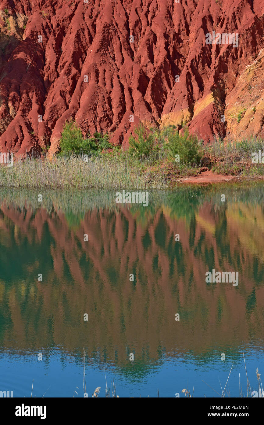Italy, Otranto, pond of the ancient bauxite quarry. View and details ...