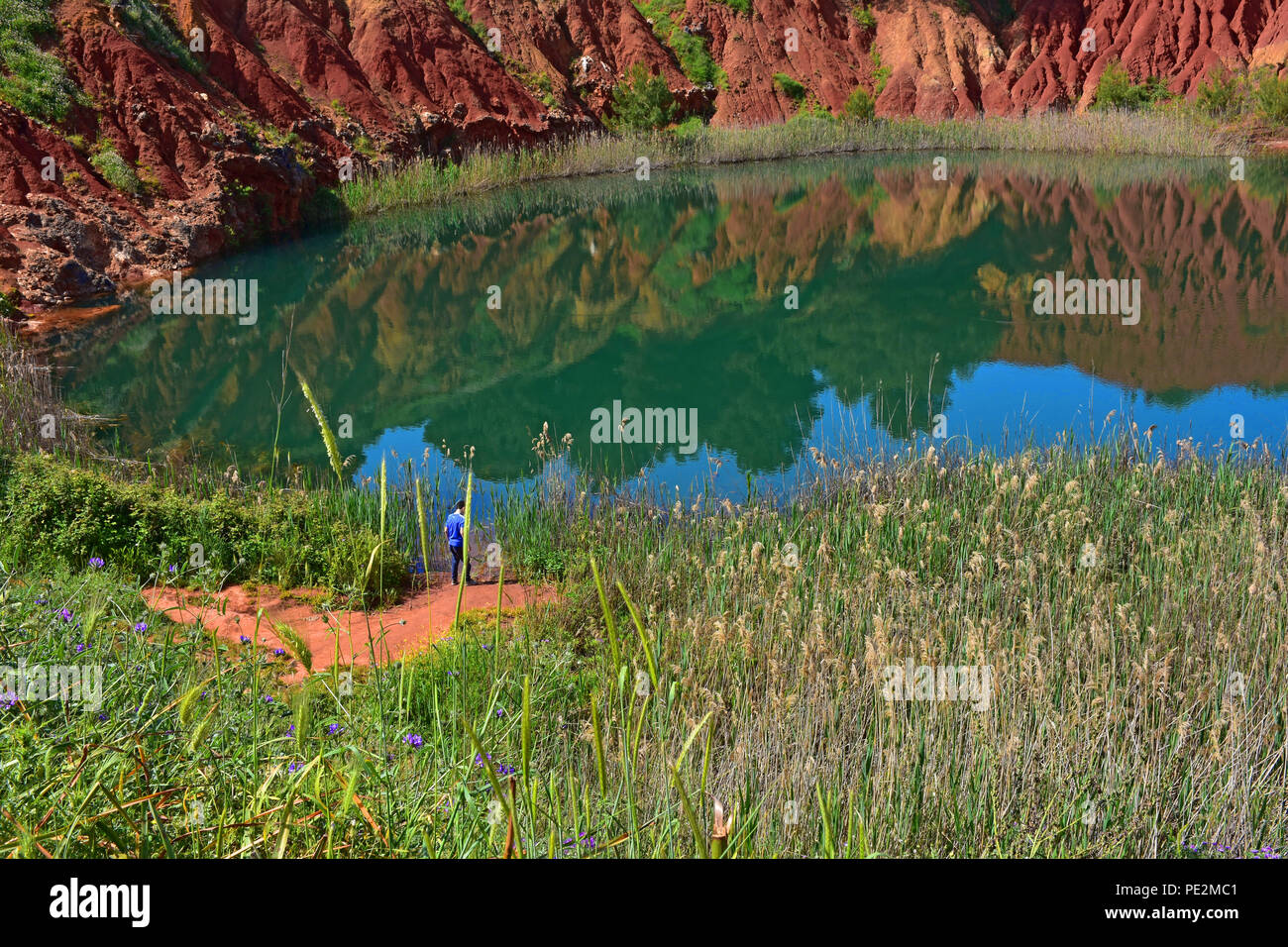 Italy, Otranto, pond of the ancient bauxite quarry. View and details ...