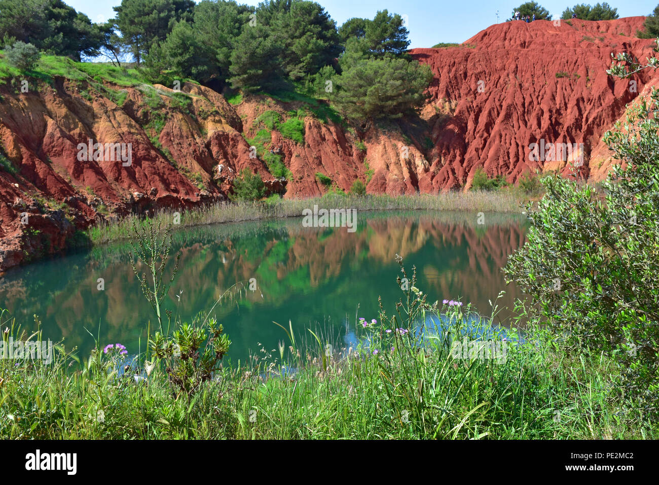 Italy, Otranto, pond of the ancient bauxite quarry. View and details ...