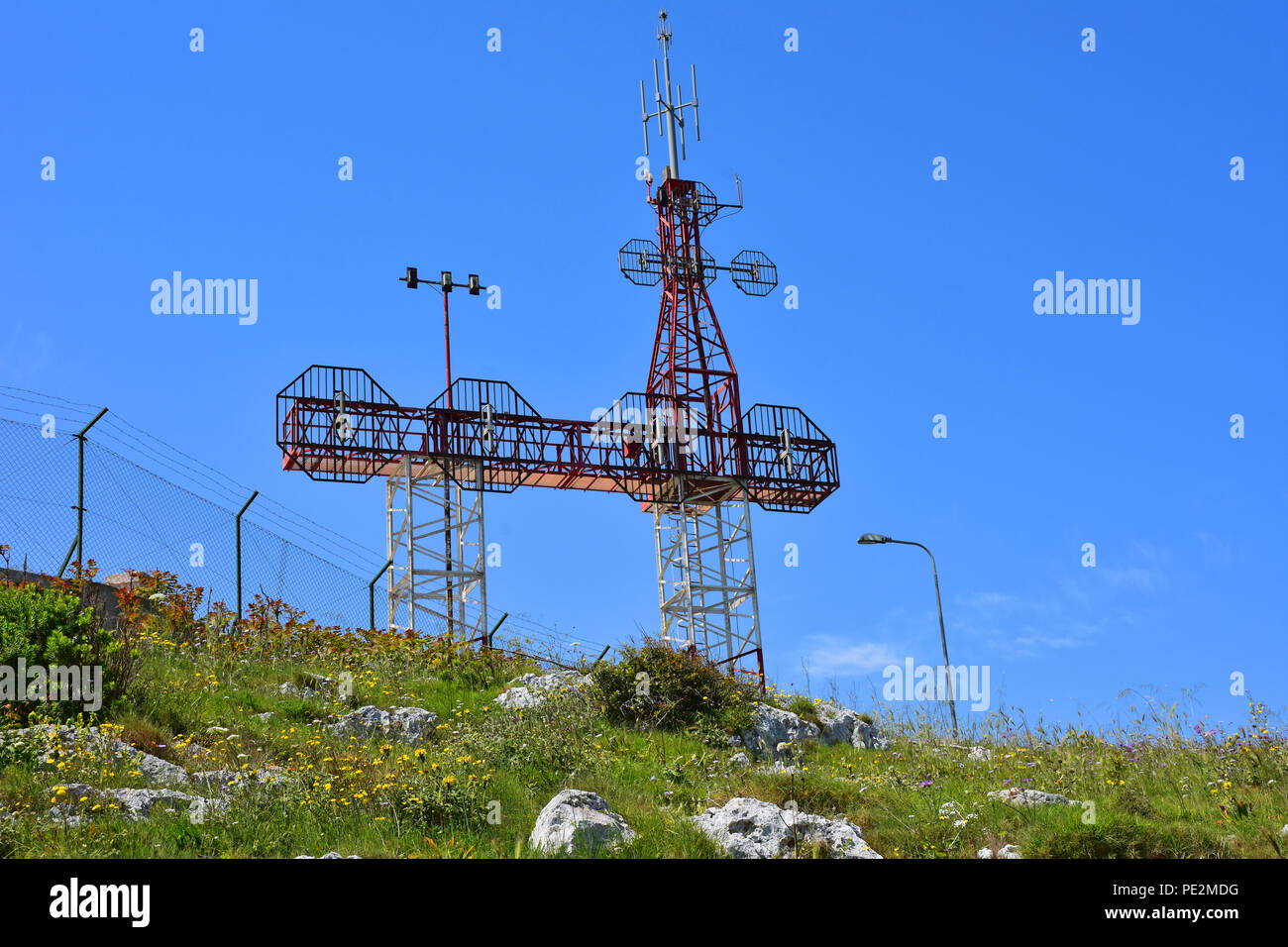 Italy, Otranto, typical coast near Punta Palascia Lighthouse. Radar ...