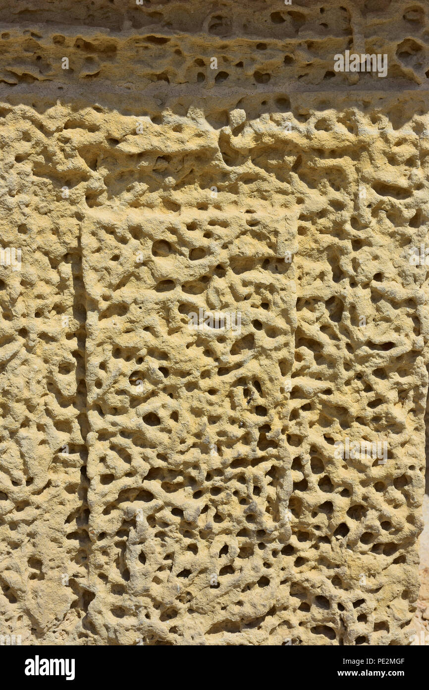 Italy, Otranto, Santa Maria Annunziata Cathedral, Yellow tuff on the ...