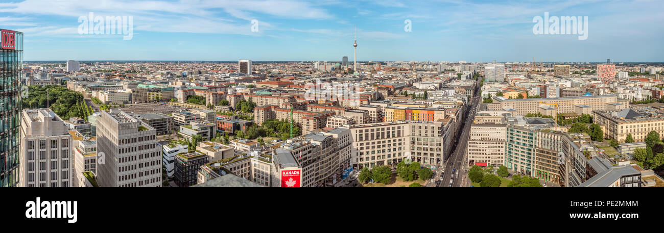 Elevated panorama view at Berlin Cityscape seen from Panoramapunkt at ...