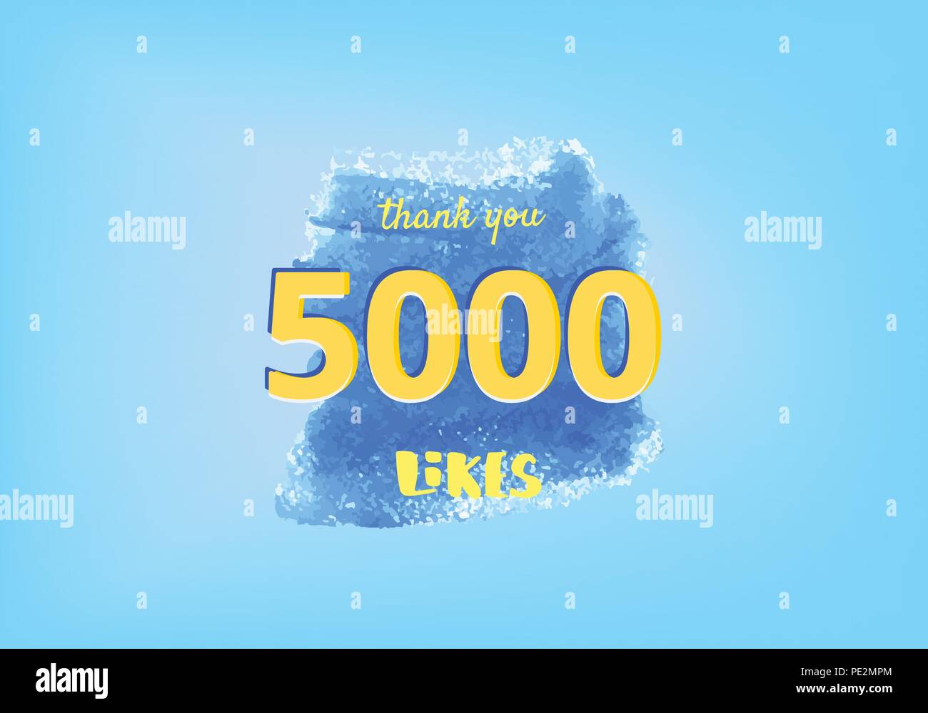 5000 likes thank you post. Greeting card with watercolor element for ...