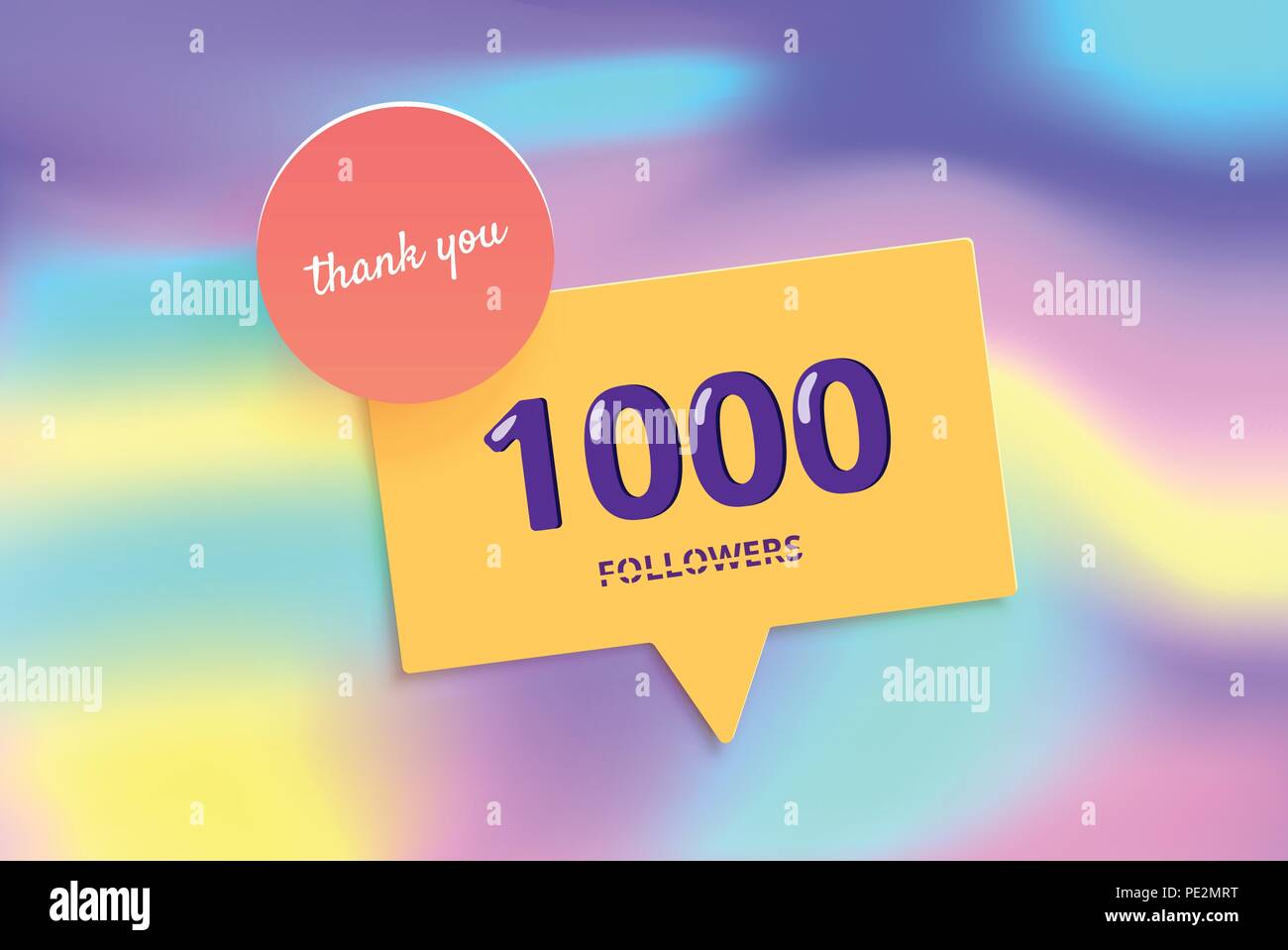 1K followers thank you post with decoration and foil background. 1000 ...
