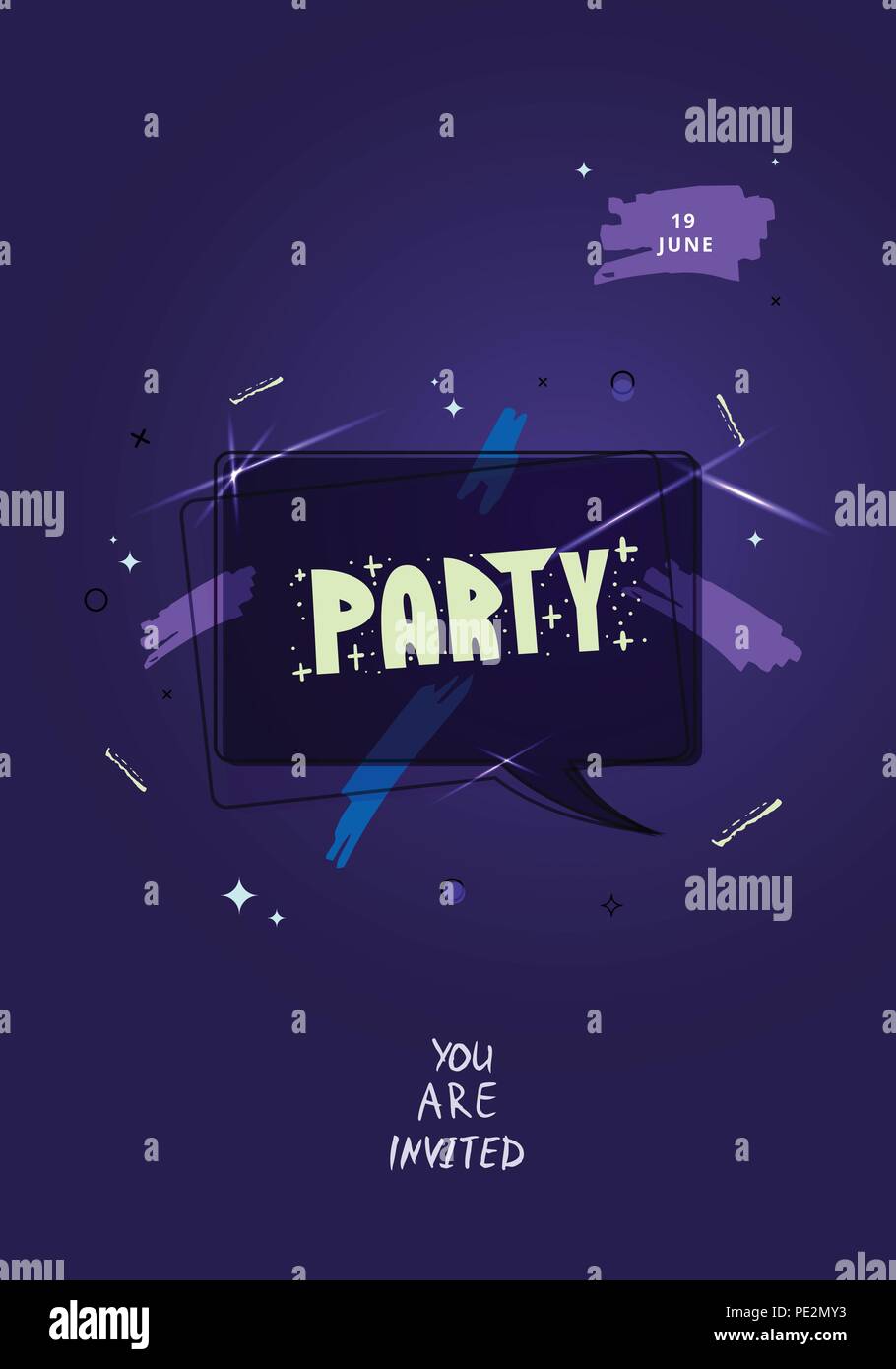 Party banner. Vertical event flyer for holiday design with frame and ...