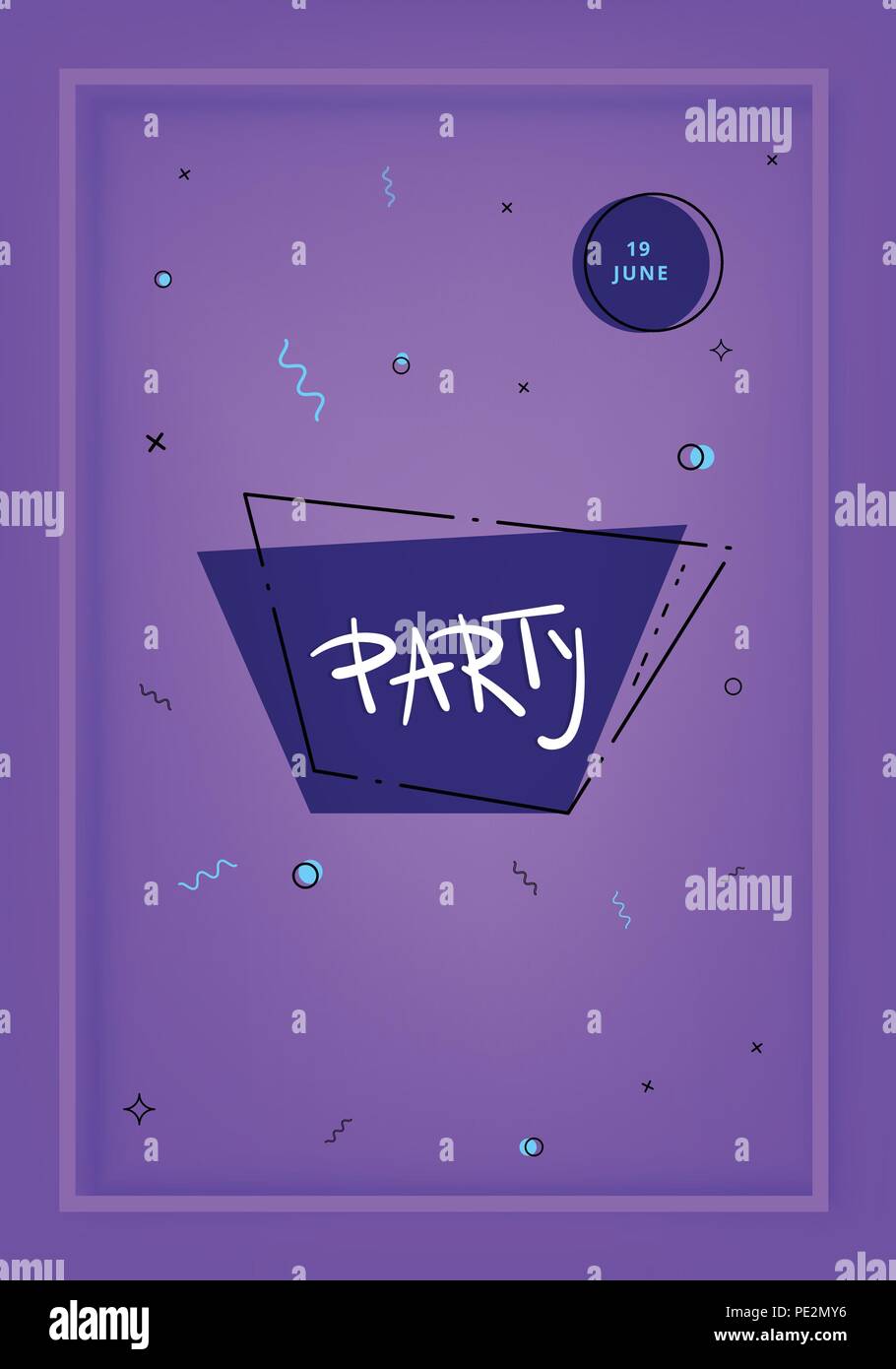 Party banner. Vertical event flyer for holiday design with frame and ...