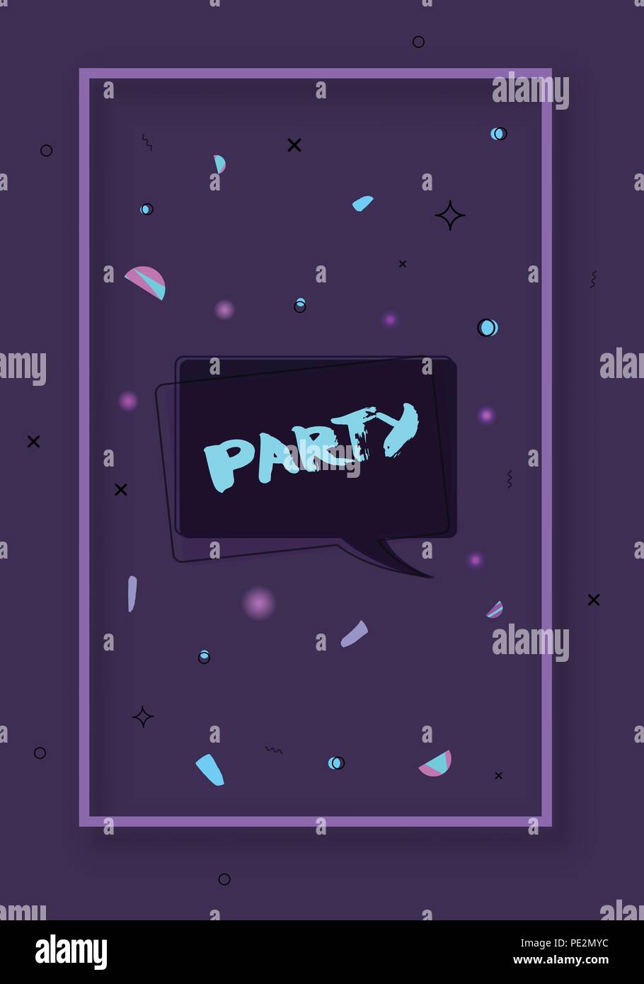 Party banner. Vertical event flyer for holiday design with frame ...