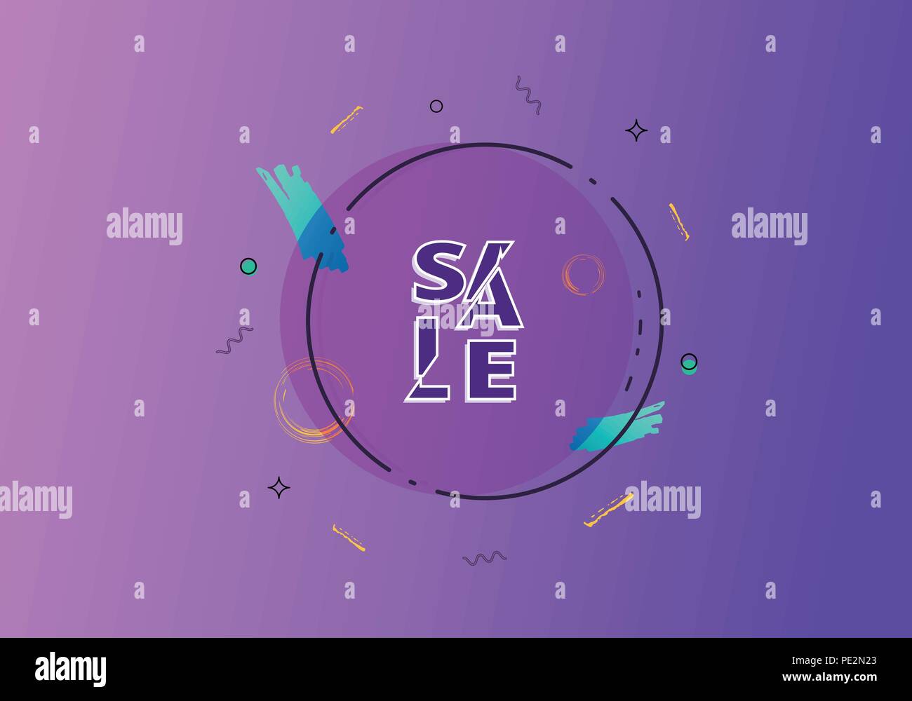 Sale banner with geometric abstract composition. Promotion horizontal ...