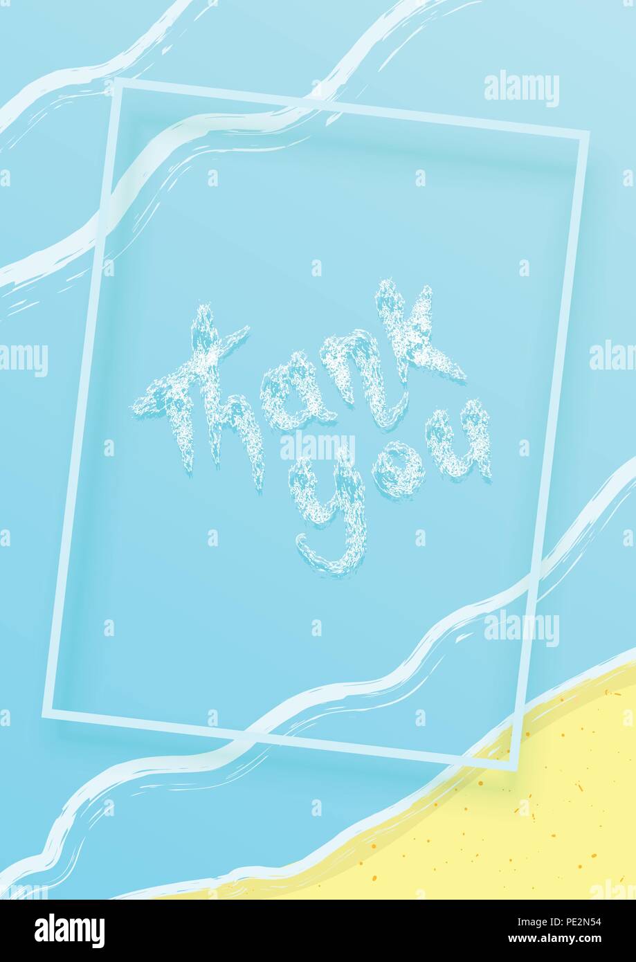 Thank you vertical card. creative banner with handwritten lettering ...