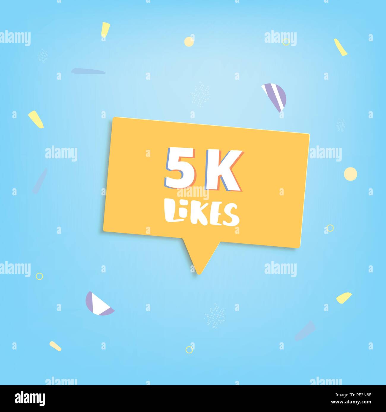 5K likes thank you post. Greeting card with speech bubble for social ...