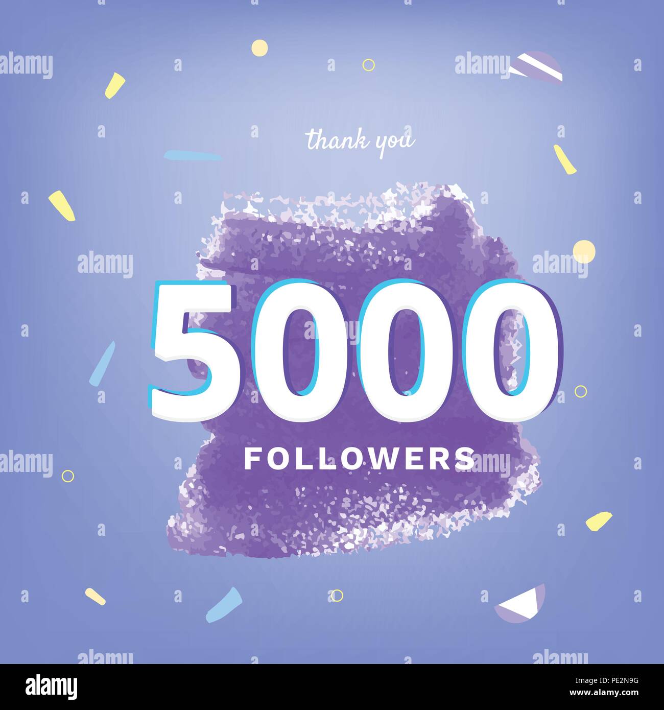 5k Followers Thank You Post With Decoration 5000 Subscribers Banner