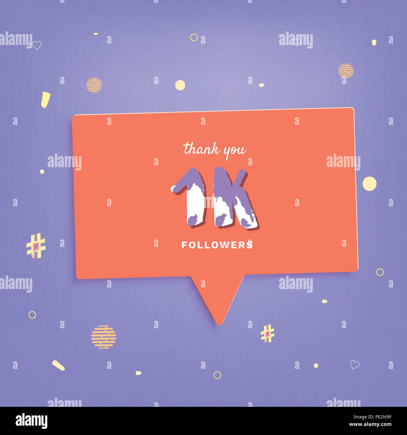 1K followers thank you post with decoration. 1000 subscribers banner ...