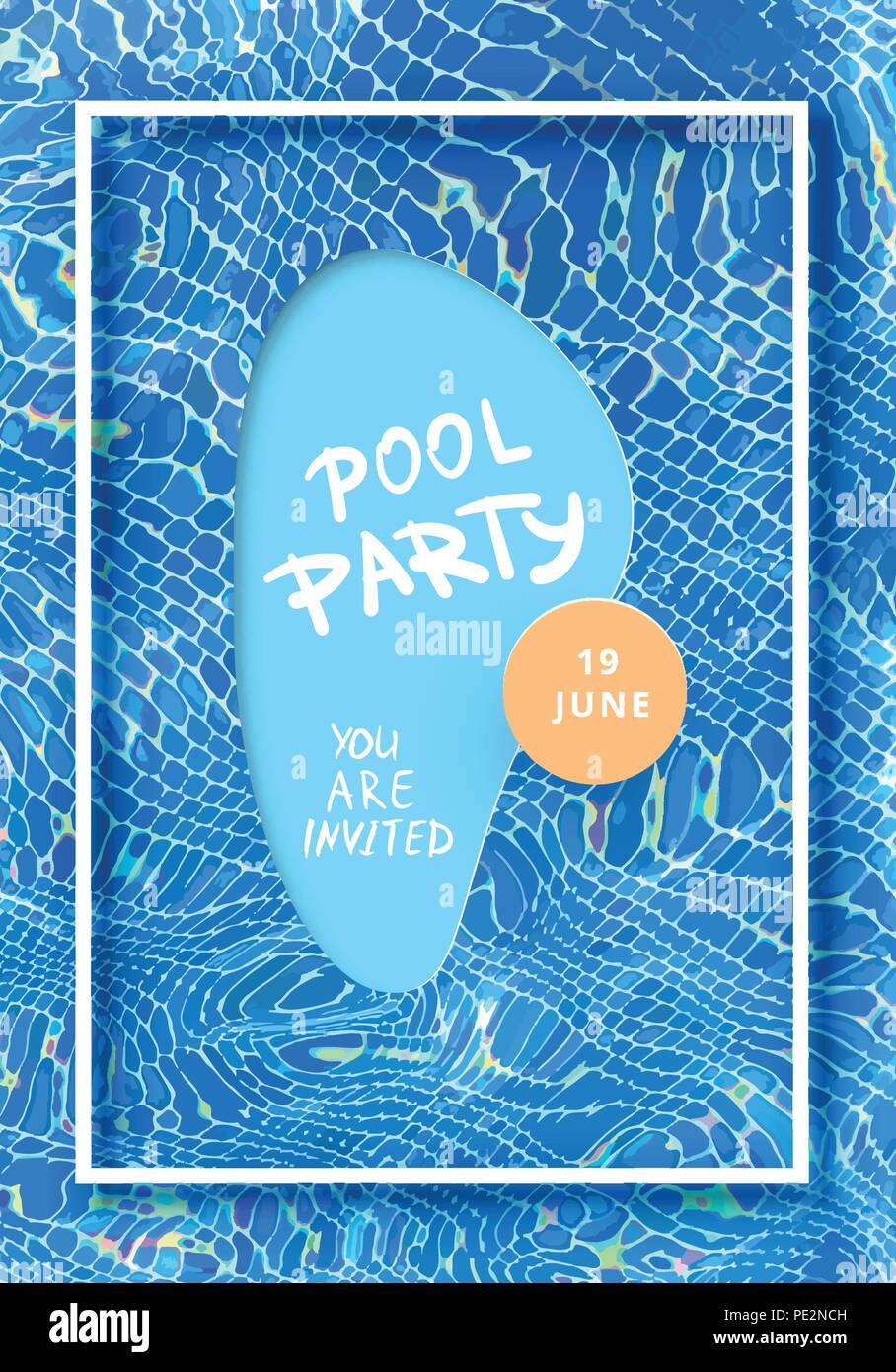 Vertical Pool Party banner. Template for holiday summer flyer design ...