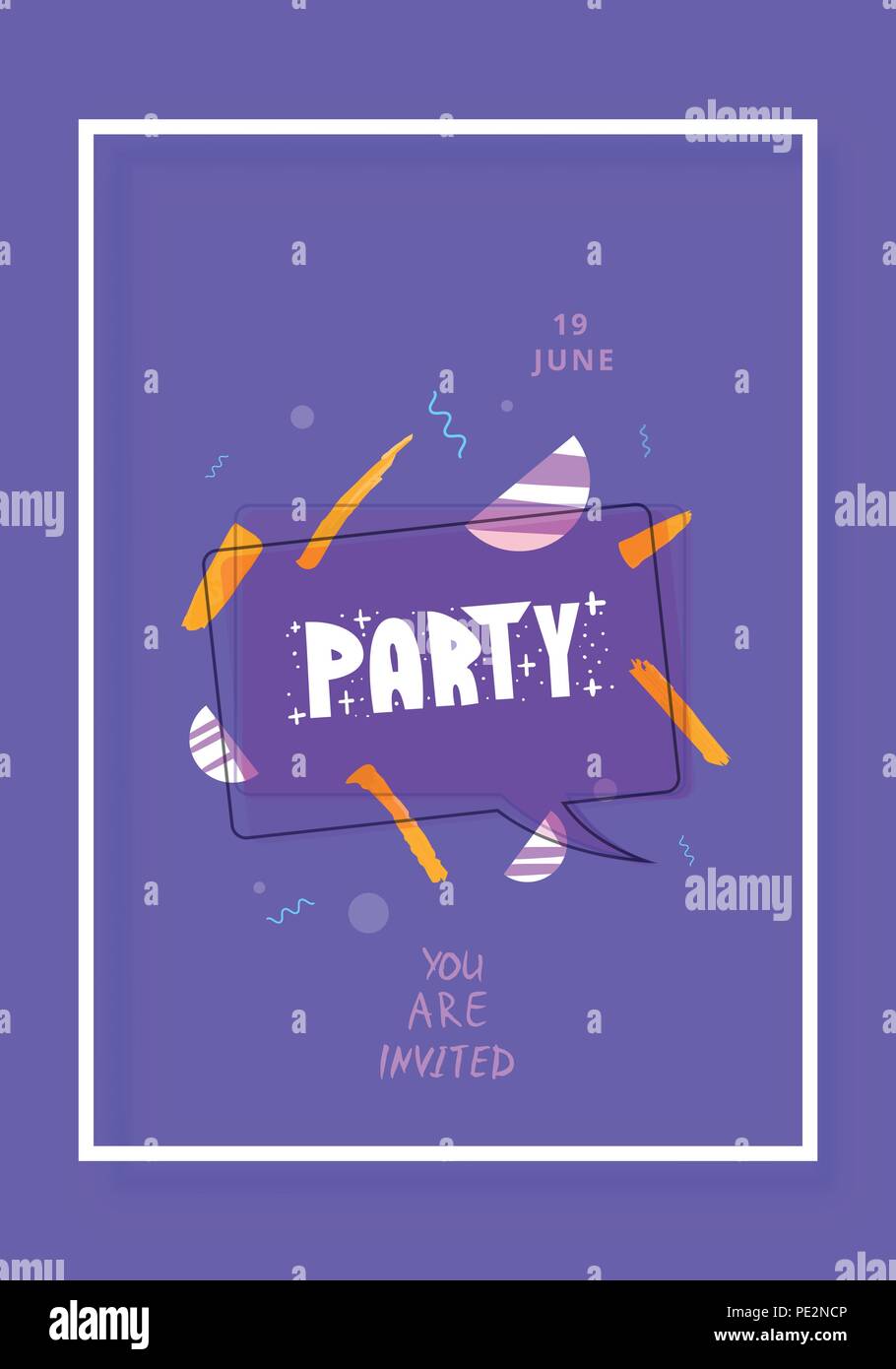 Vertical Party banner with geometric decoration. Template for event ...