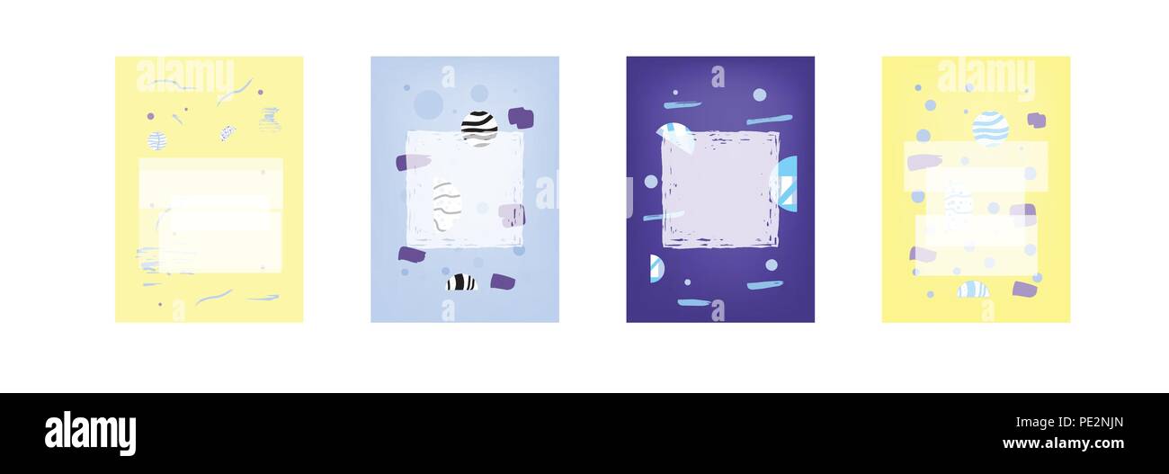 Set of square abstract geometric backgrounds. Template for trendy ...