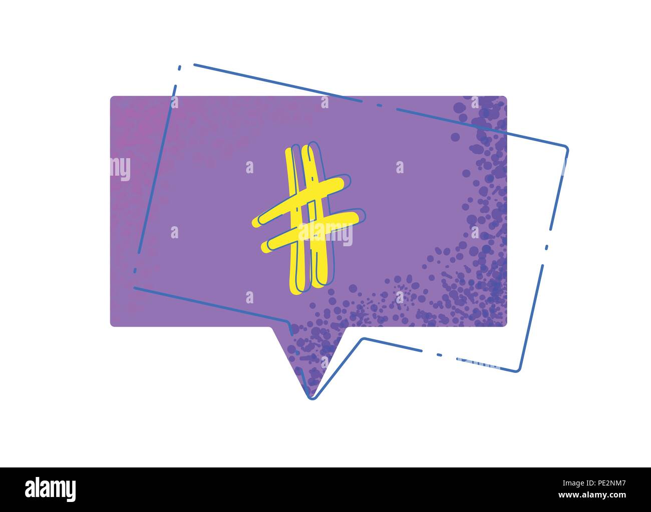 Hashtag sign with bubble speech isolated. Element for graphic design ...