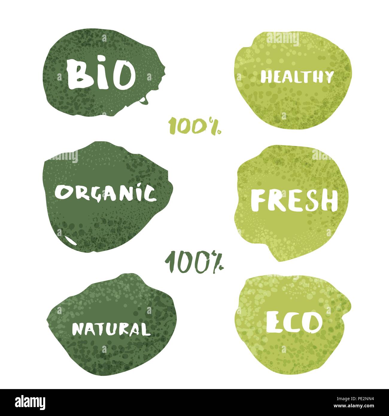 Set of organic abstract shapes with text. Handwritten lettering ...