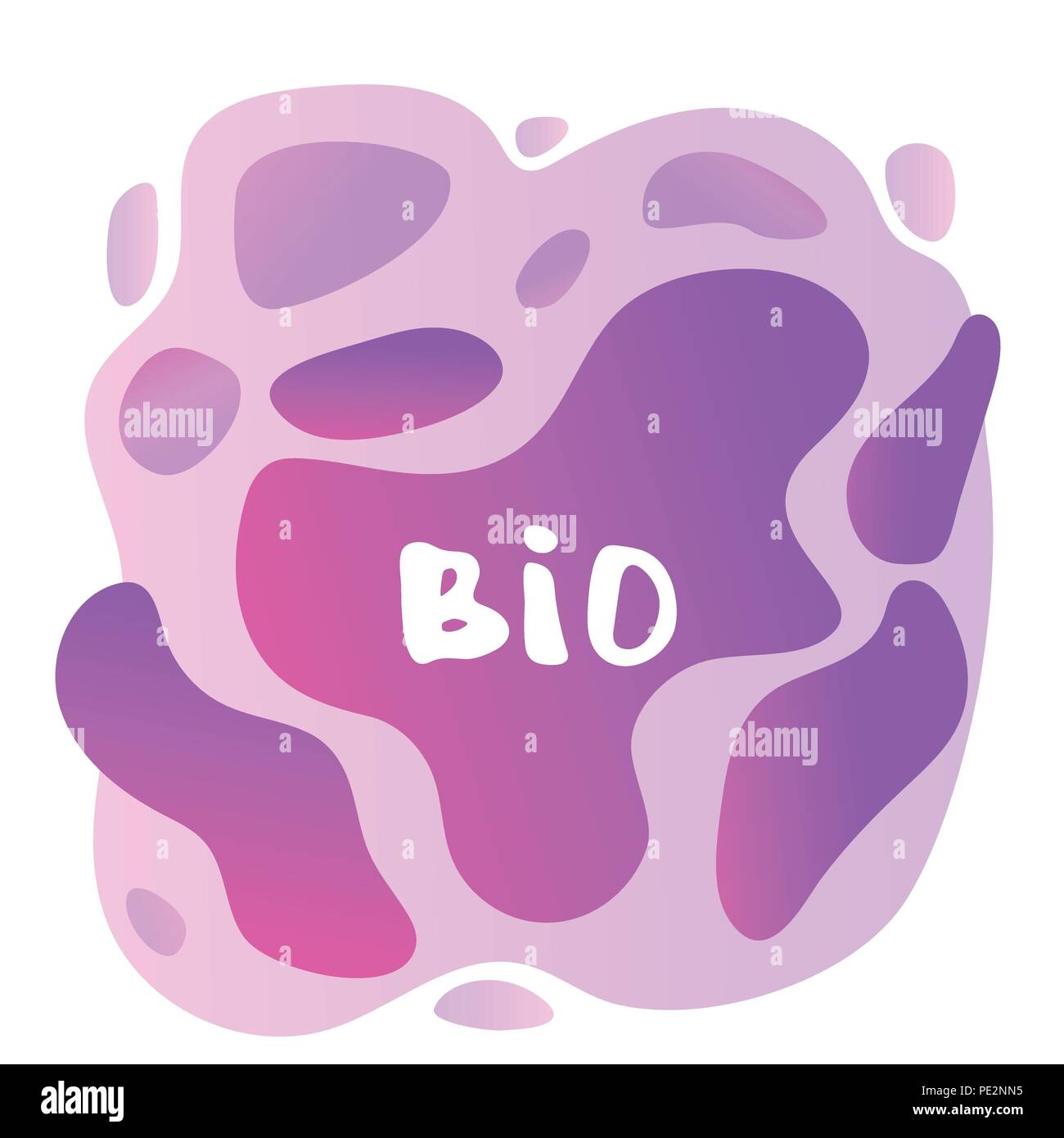 Bio banner with fluid shapes. Handwritten lettering. Element for ...