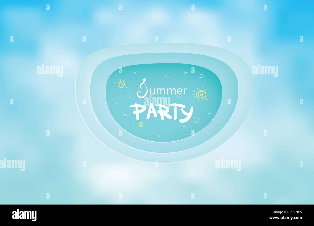 Pool party horizontal flyer. Template for holiday design. Banner for ...