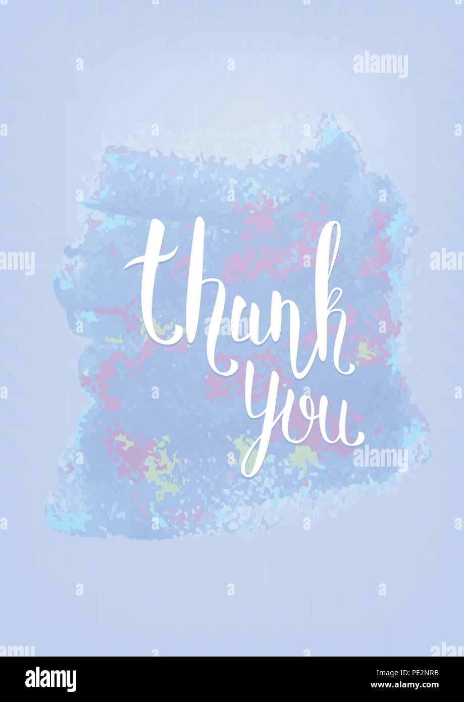 Thank you card. Vertical banner with handwritten lettering. Template ...
