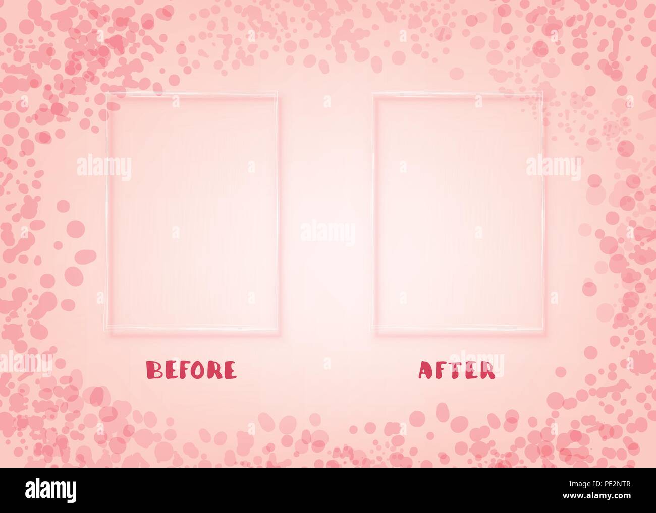 Before and After screen. Comparison banner with empty space. Template ...
