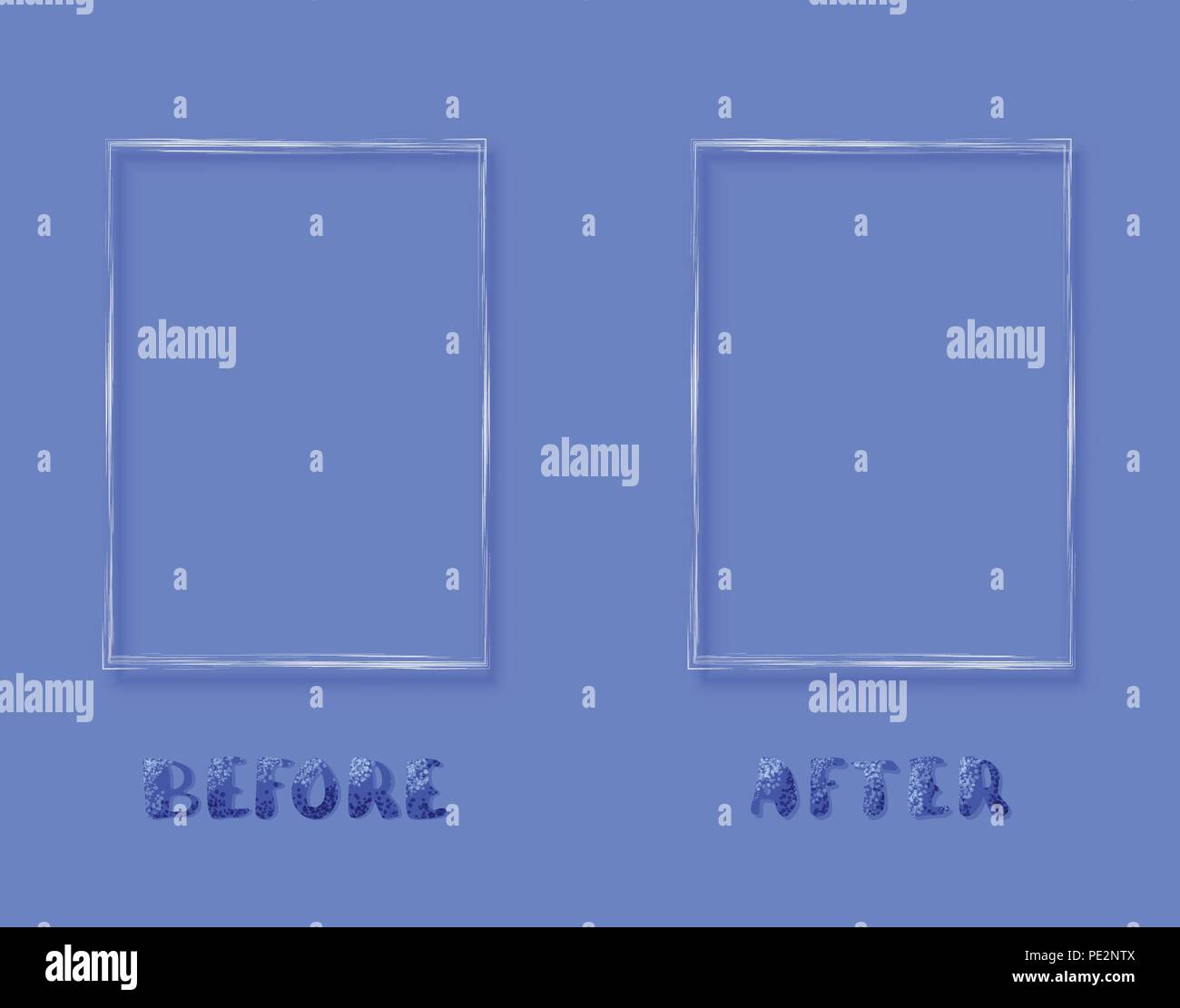 Before and After horizontal card. Comparison banner with empty space ...