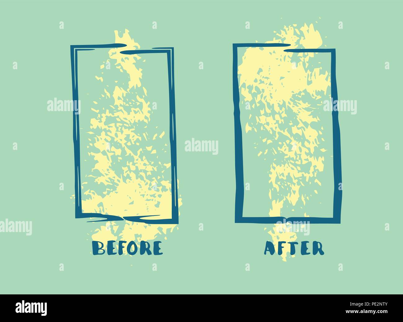 Before and After card. Comparison banner with empty space. Template for ...