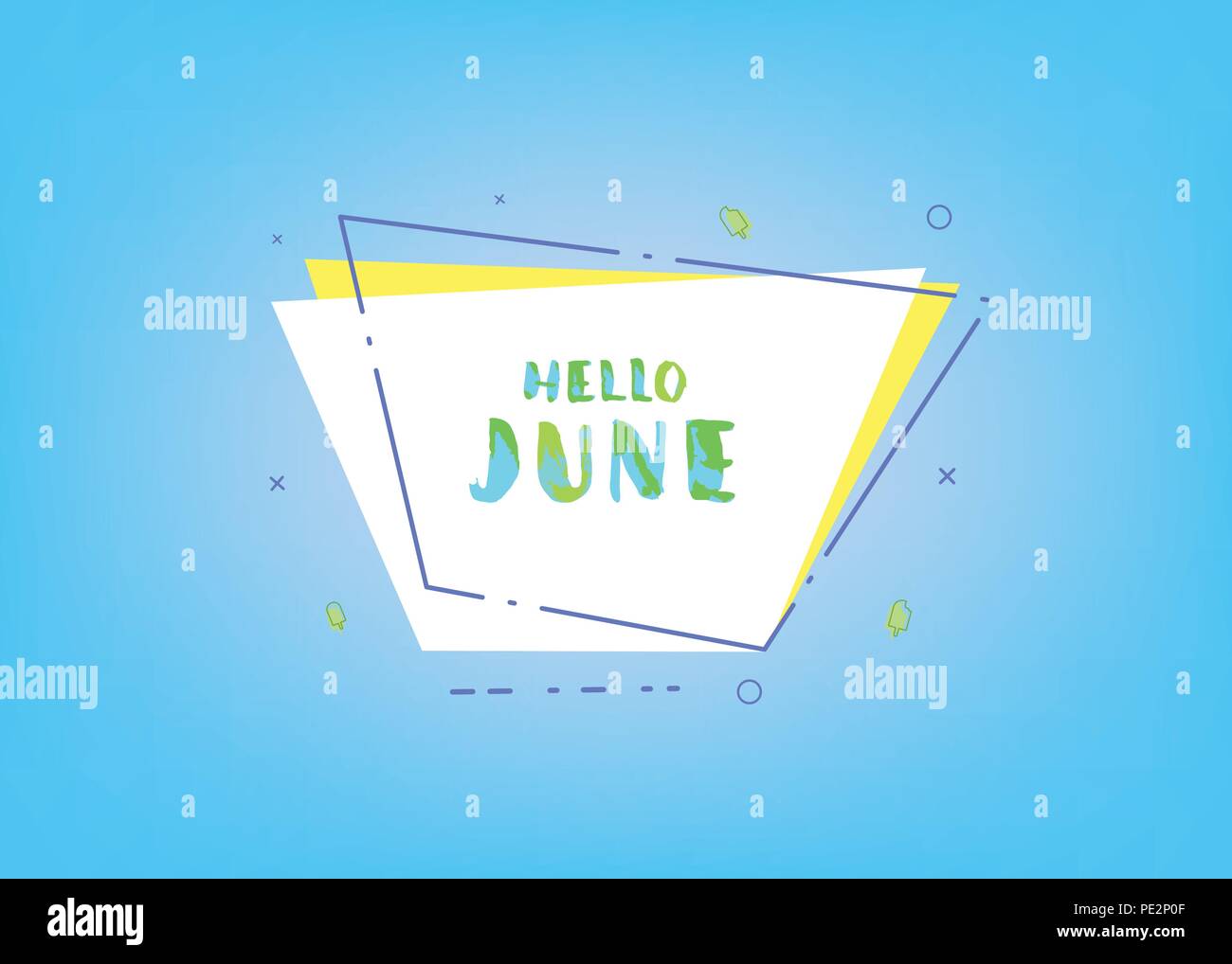 Hello June banner. Element for summer graphic design. Vector ...