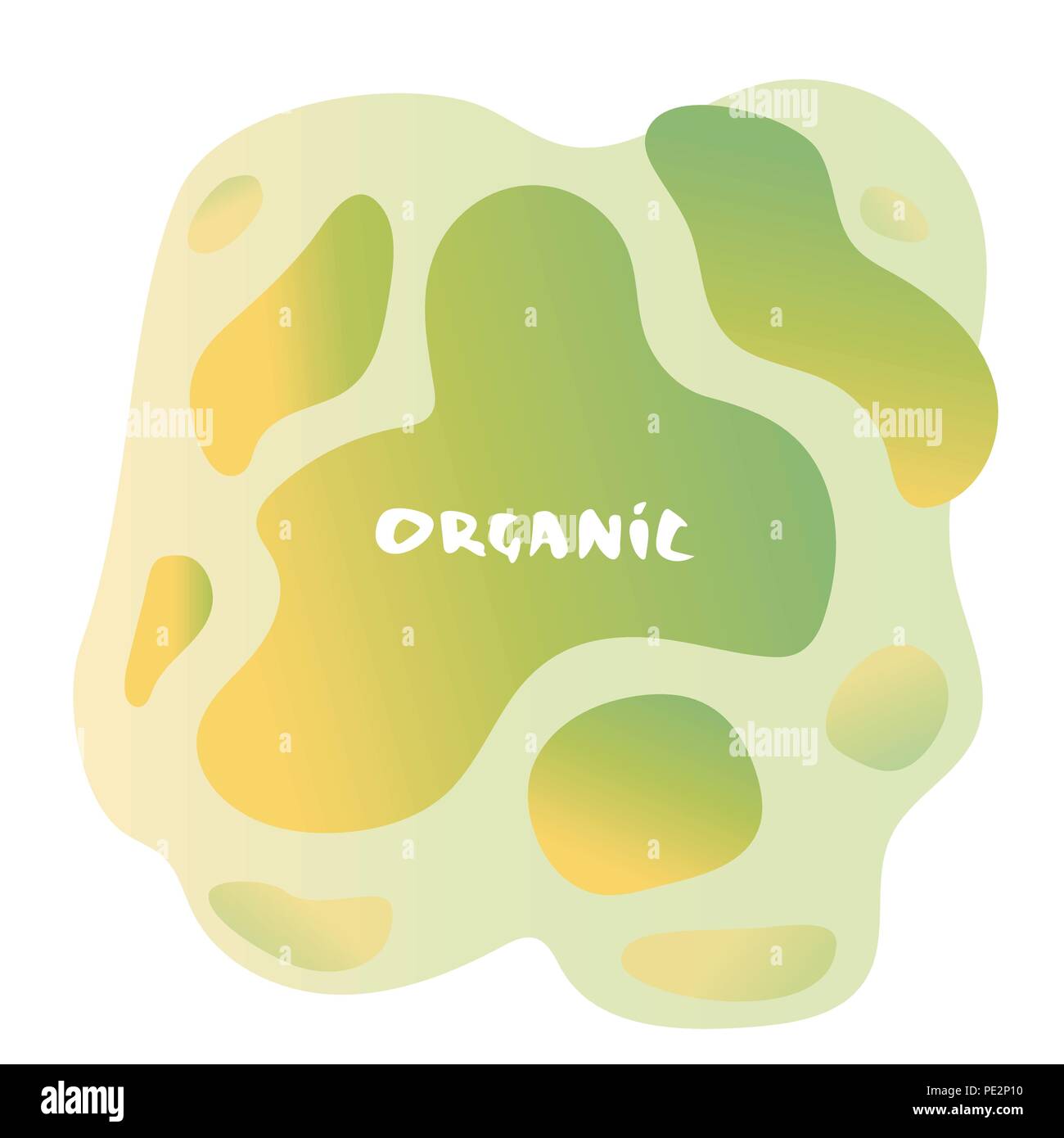 Organic banner with text and fluid abstract shapes. Handwritten ...