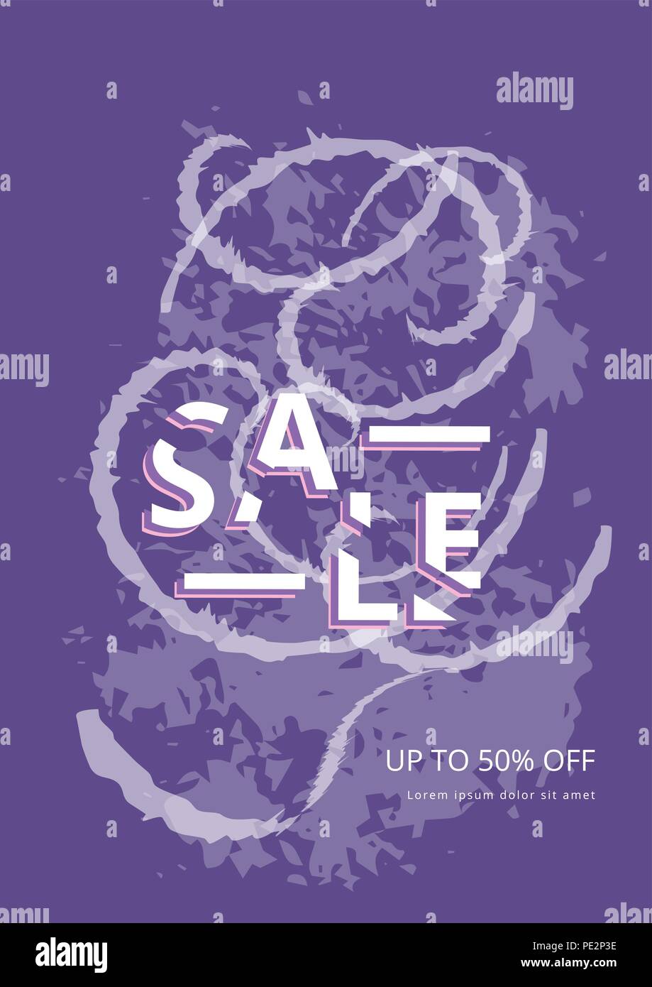 Vertical Sale banner with abstract background. Template for graphic ...