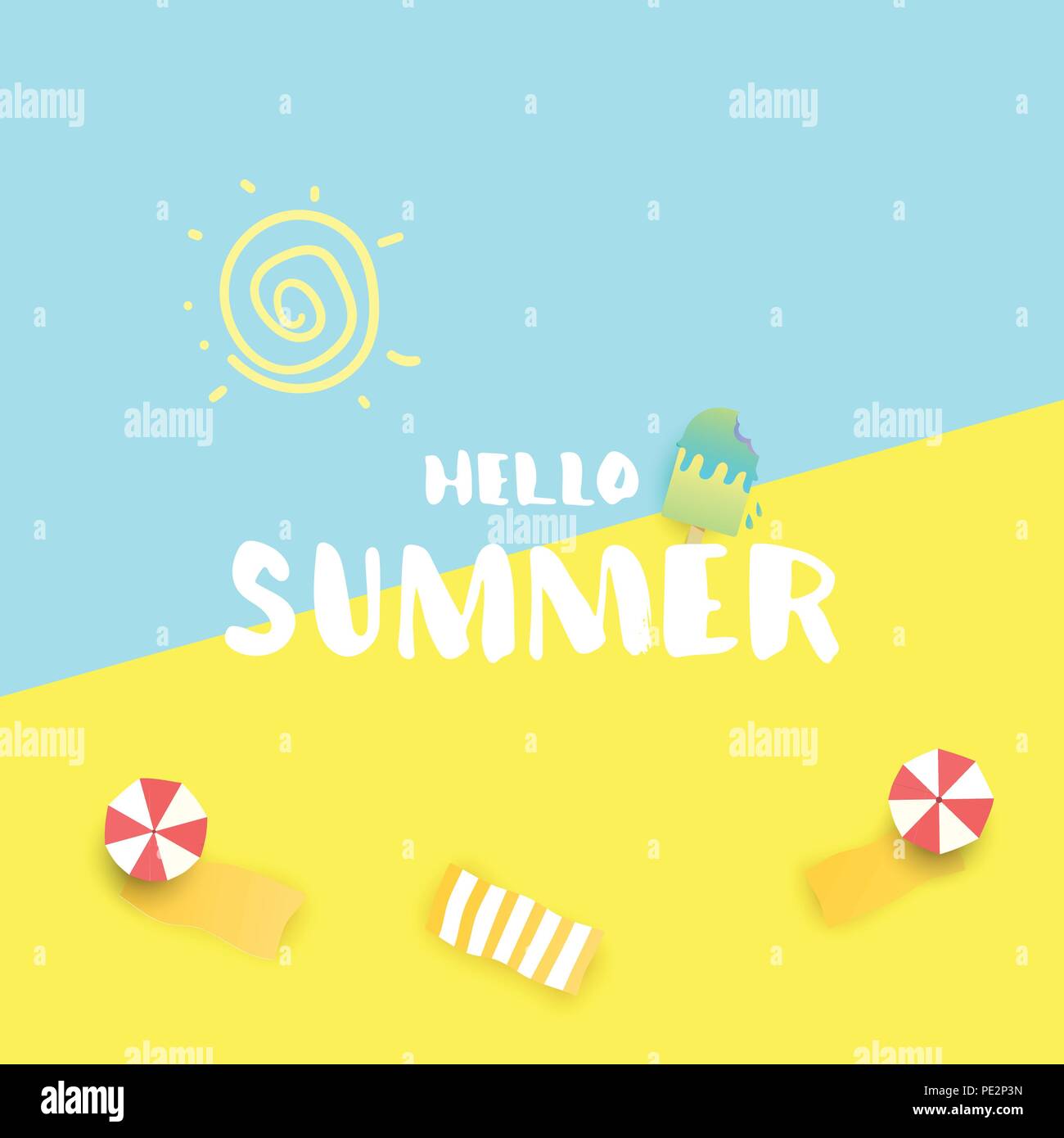 Hello Summer banner. Vector illustration Stock Vector Image & Art - Alamy