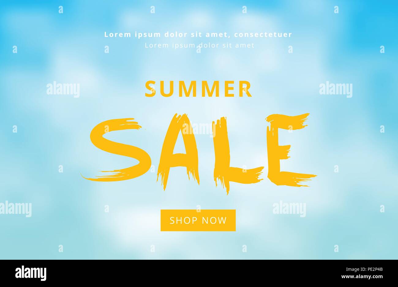 Summer Sale card. Template for ad with cloudy background. Creative ...