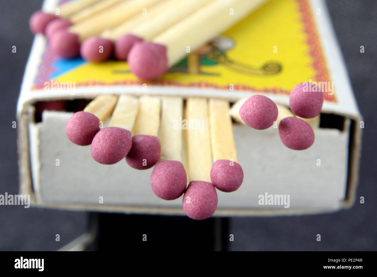 Matches stick out of the box Stock Photo - Alamy