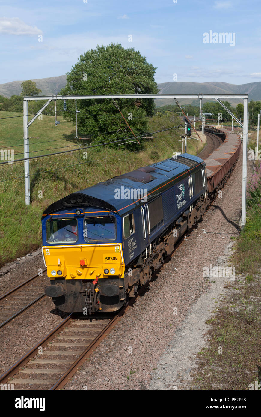 Direct Rail Services class 66 locomotive at Grayrigg, Cumbria on the ...