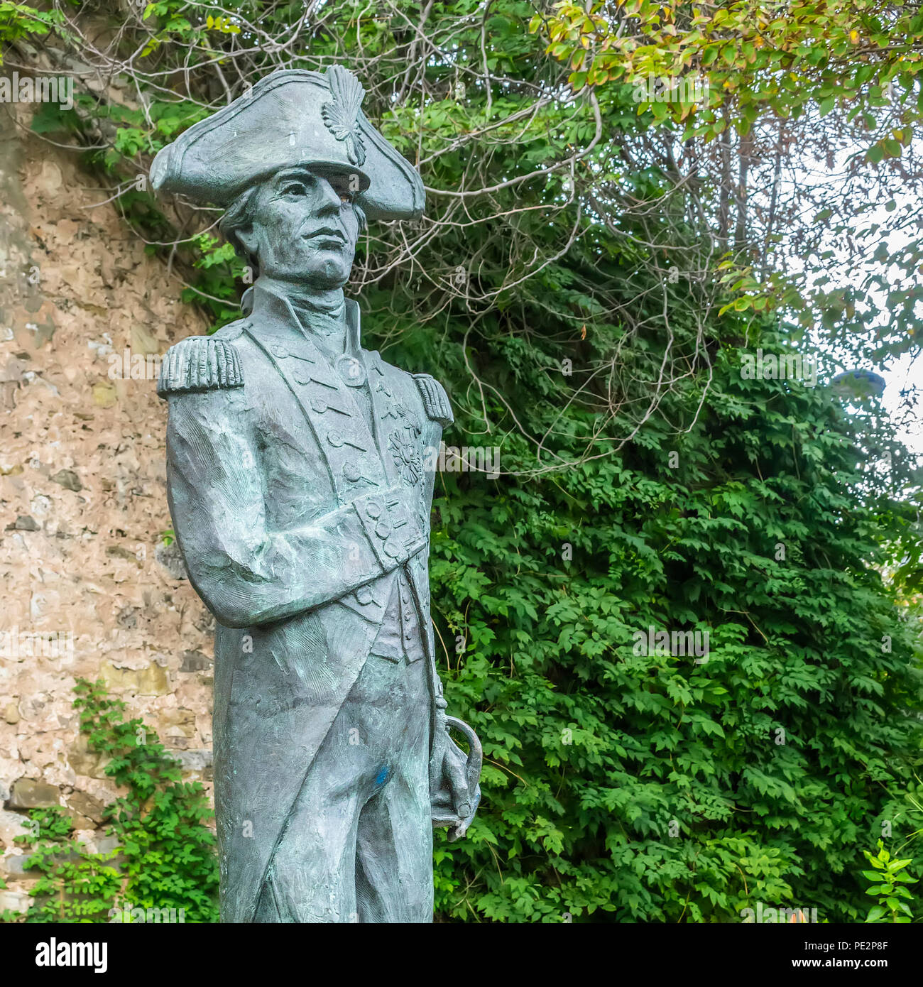 Statue of Horatio Nelson, South Bastion, Gibraltar Stock Photo - Alamy