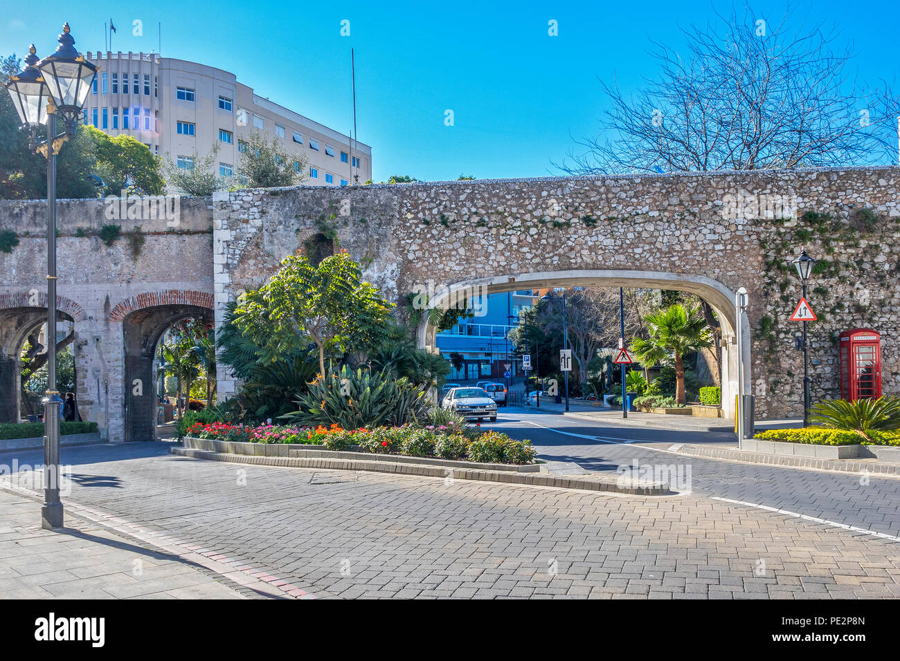 Entrance Gate At The South Bastion, Gibraltar Stock Photo - Alamy