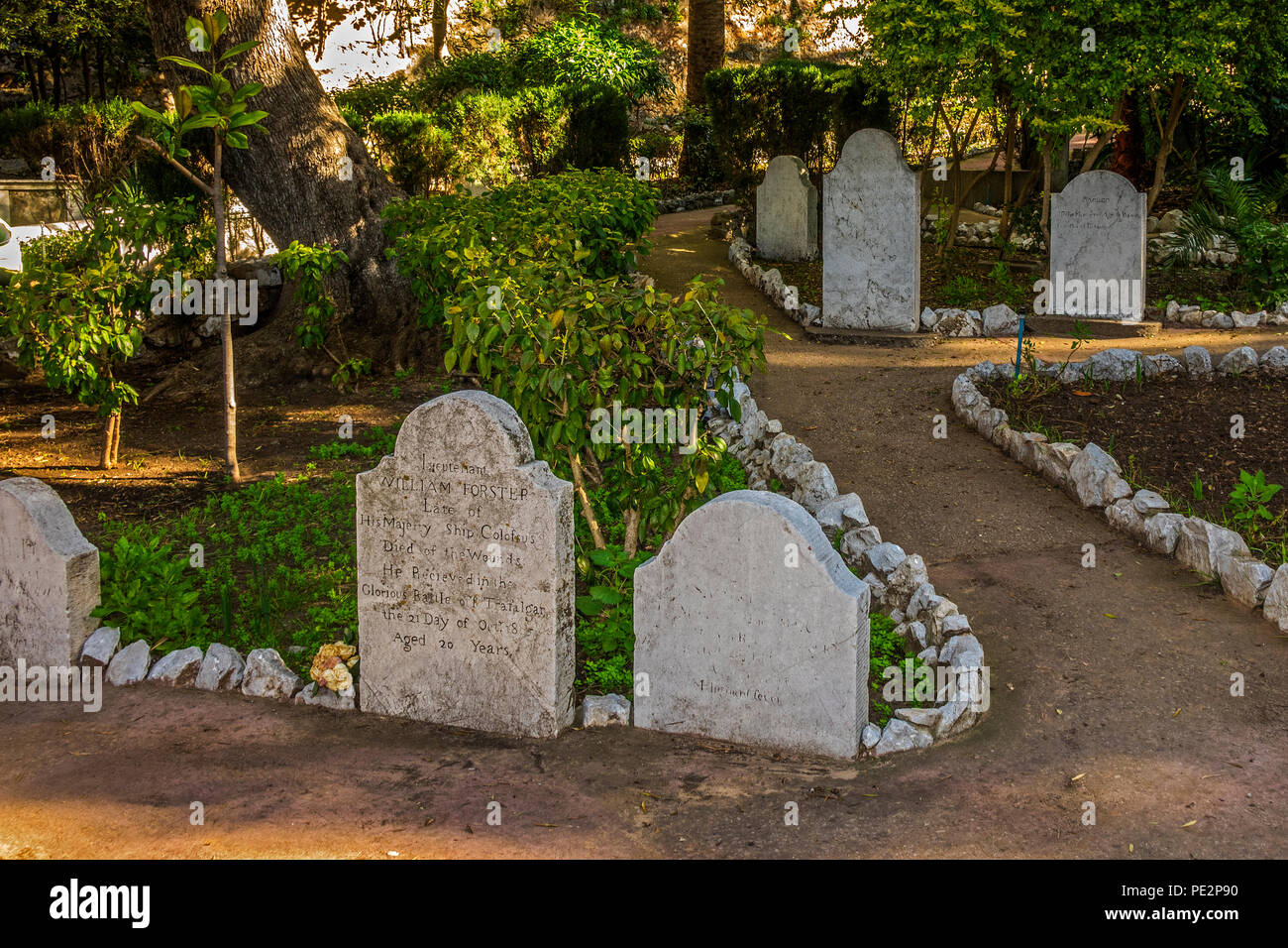Trafalgar Military Cemetery Crown Colony Of Gibraltar Stock Photo - Alamy