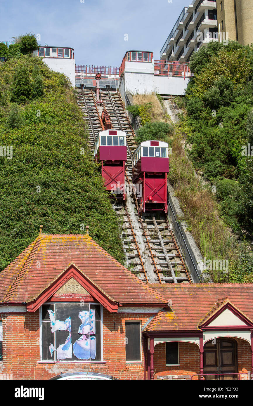 Folkestone Leas Cliff funicular lift Stock Photo - Alamy