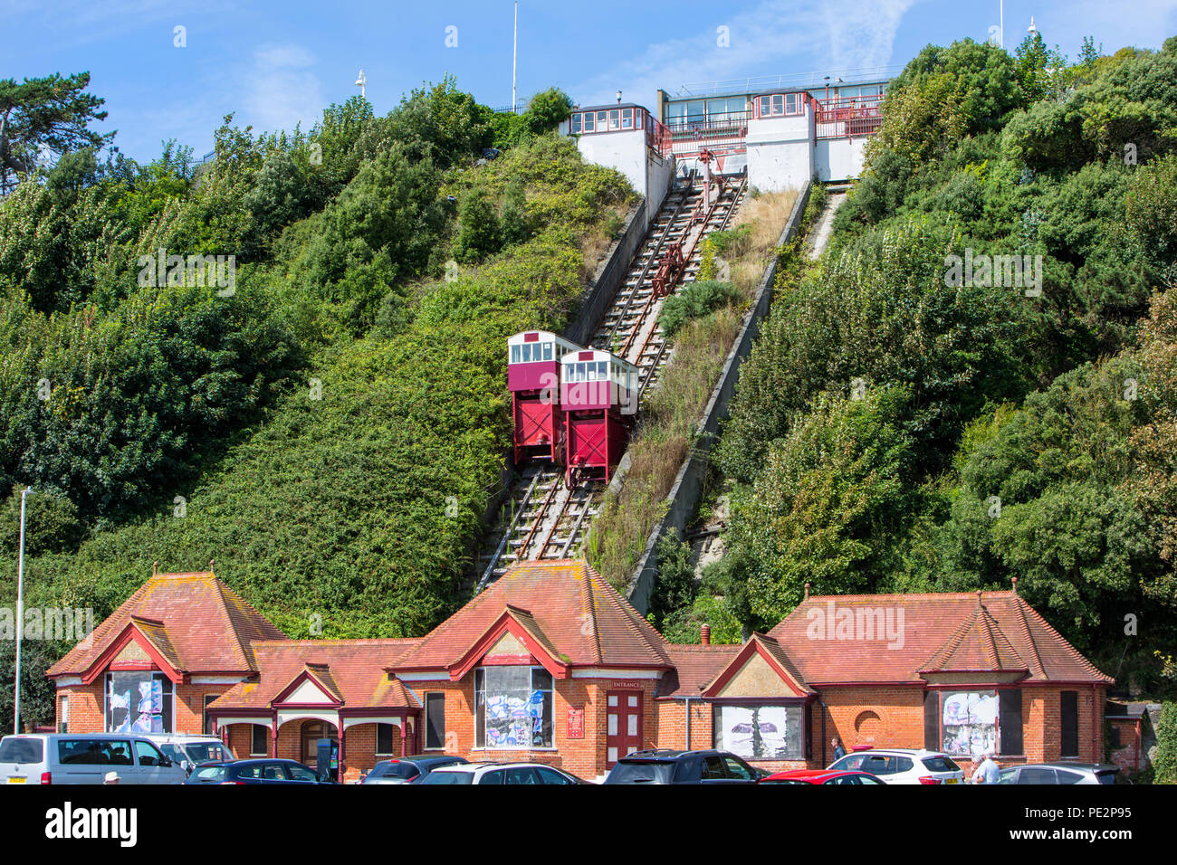 Folkestone Leas Cliff funicular lift Stock Photo - Alamy