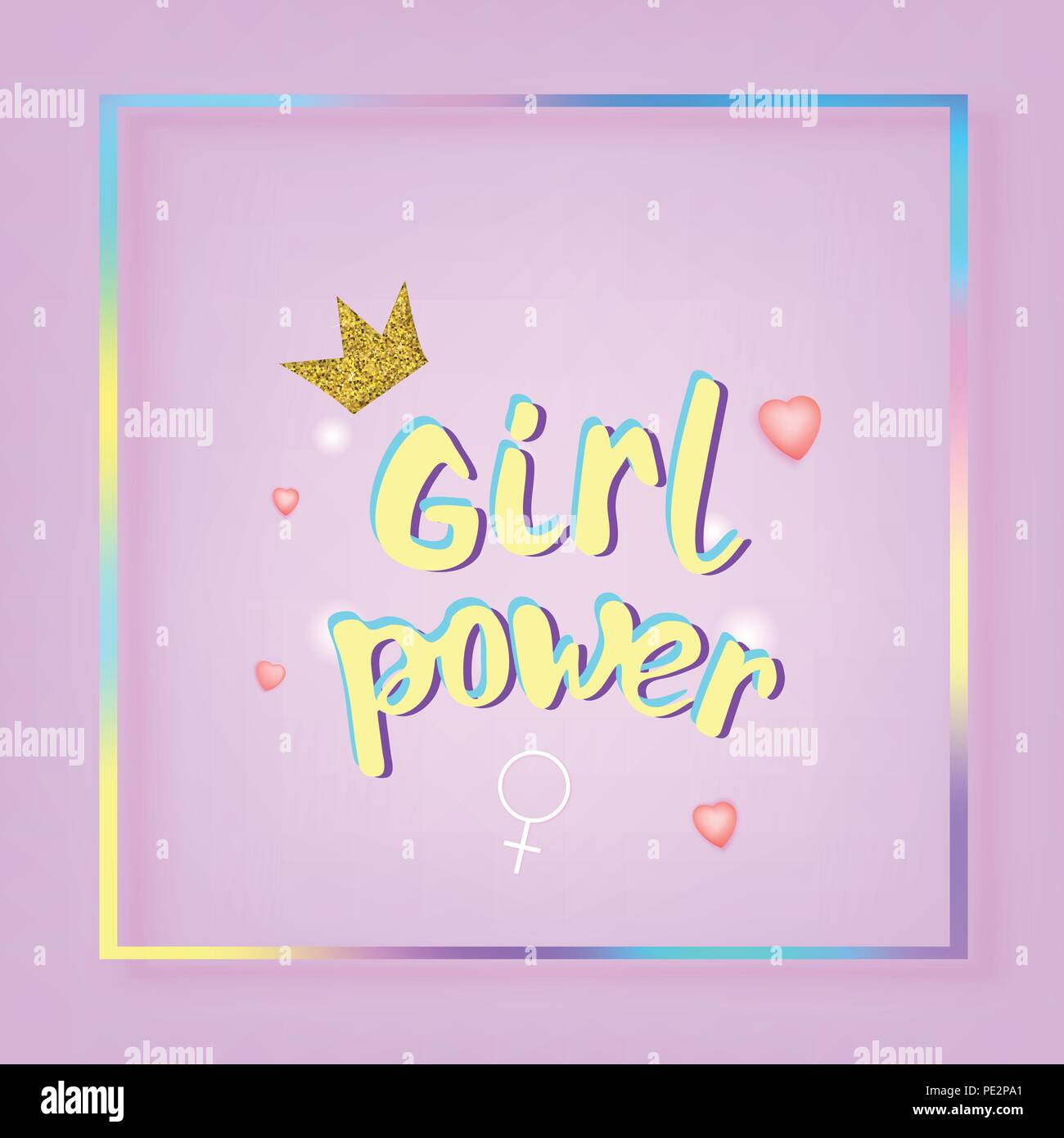 Girl Power composition. Vector illustration Stock Vector Image & Art ...
