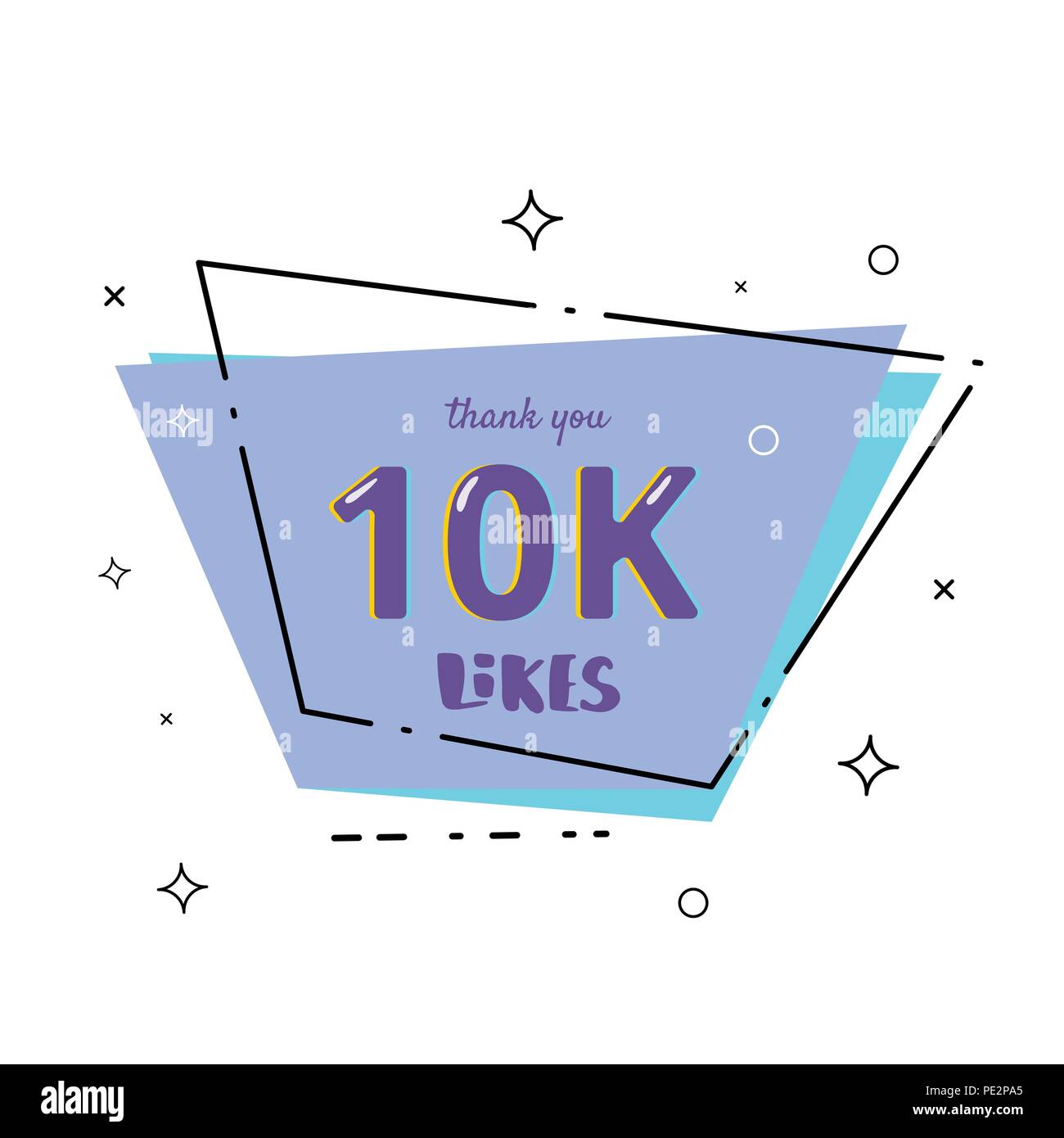 10k likes thank you card. Template for social media. Vector ...