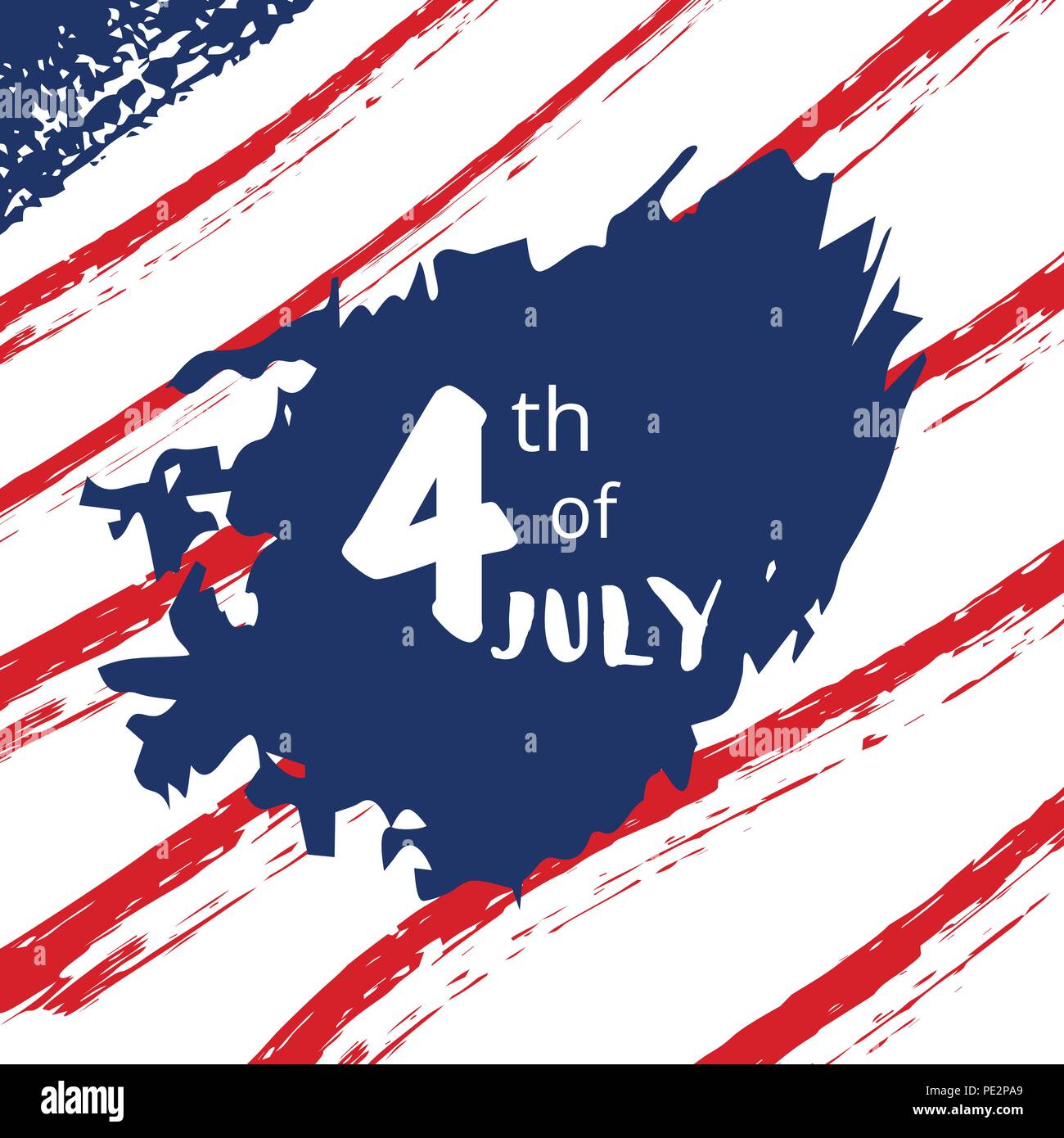 4th of July lettering. Happy Independence Day square banner. USA ...