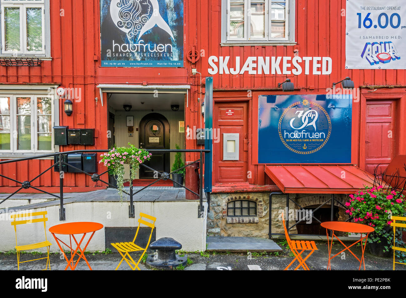 Old Warehouses Converted Into Shops and Restaurants Trondheim Norway ...